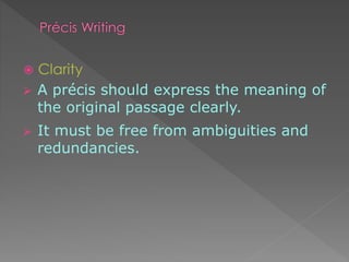 Precis writing | PPTX