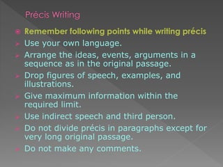 Precis writing | PPTX