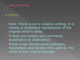 Precis writing | PPTX