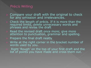 Precis writing | PPT