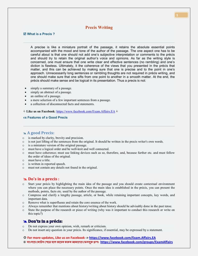Precis writing | PDF
