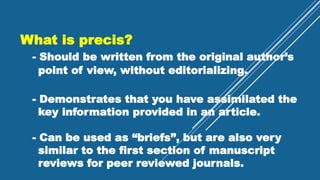 Precis writing | PPTX