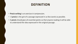 Precis writing | PPTX