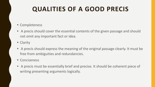 Precis writing | PPTX