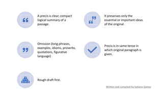 Precis writing | PPSX