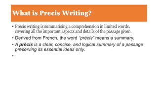 Precis Writing | PDF