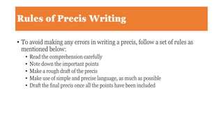 Precis Writing | PDF