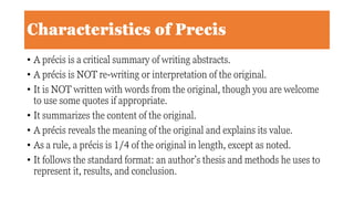 Precis Writing | PDF