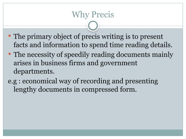 precis writing for nursing students detailed chapter and topic | PPT