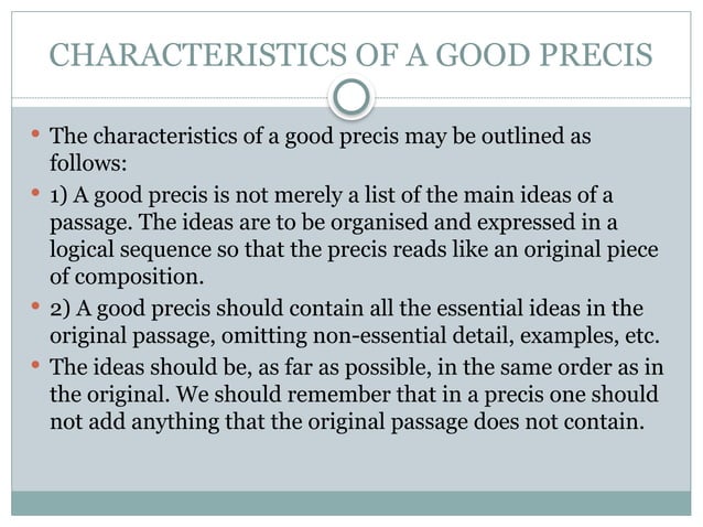 precis writing for nursing students detailed chapter and topic | PPT