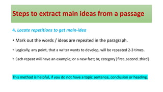 Precis writing: A pictorial guide through multiple passages | PPT