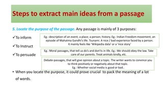 Precis writing: A pictorial guide through multiple passages | PPT