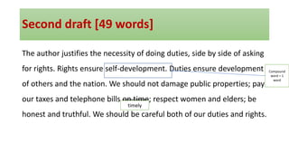 Precis writing: A pictorial guide through multiple passages | PPT