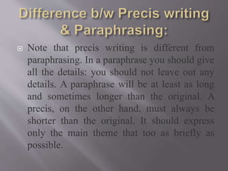 Expository writing PRECIS WRITING LECTURE 6 .pptx