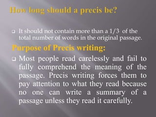 Expository writing PRECIS WRITING LECTURE 6 .pptx