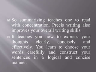 Expository writing PRECIS WRITING LECTURE 6 .pptx
