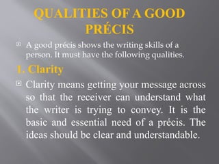 PRECIS WRITING LECTURE 6 (1).pptx....... | PPTX