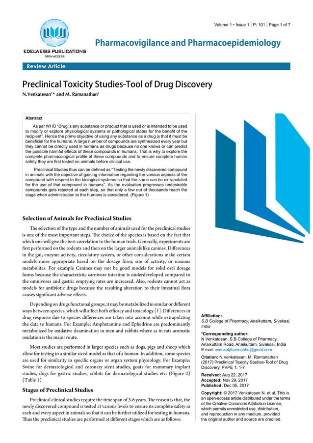 Preclinical Toxicity Studies-Tool of Drug Discovery | PDF ...