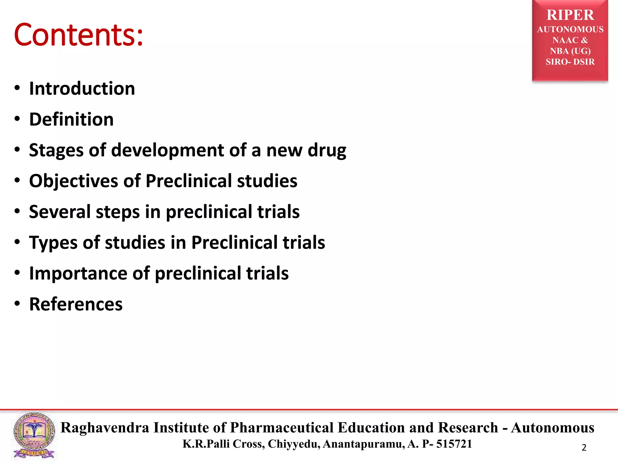 Preclinical development | PPTX
