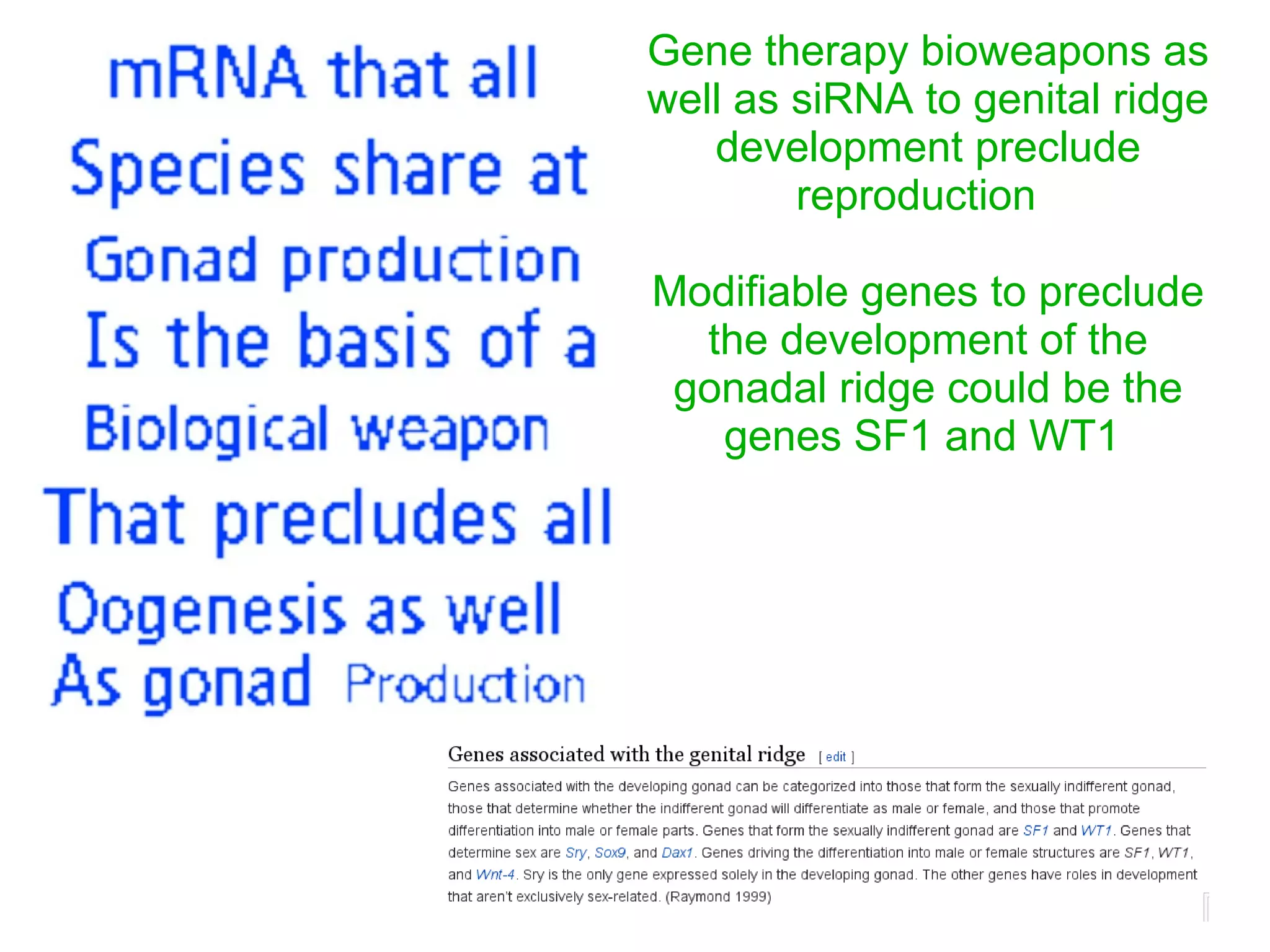 Precluding gonads with biological weapons changes societies | PPT