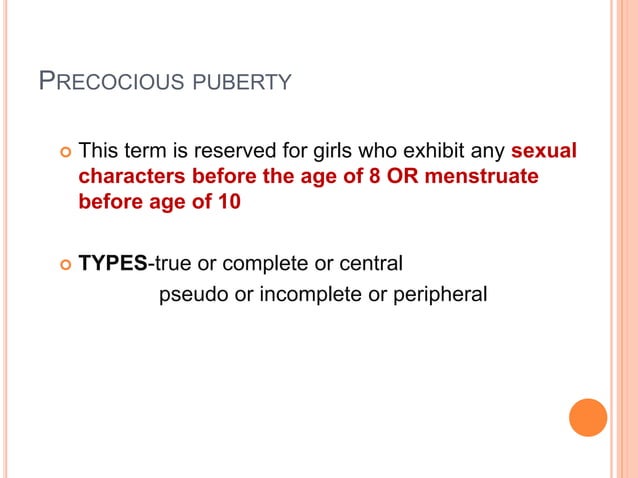 Precocious and delayed puberty | PPTX | Hormonal Disorders | Endocrine and Metabolic Diseases