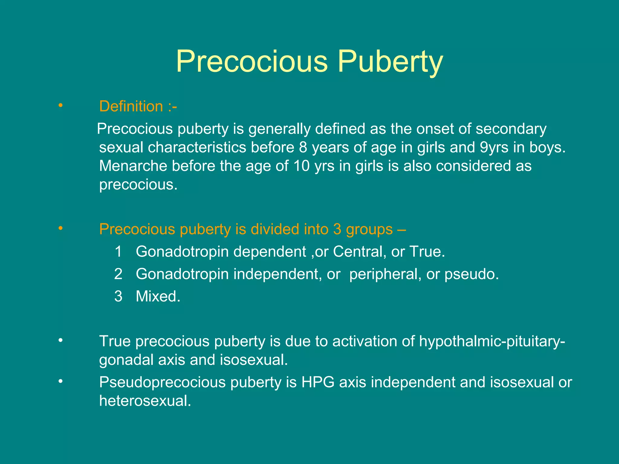 Precocious puberty | PPT