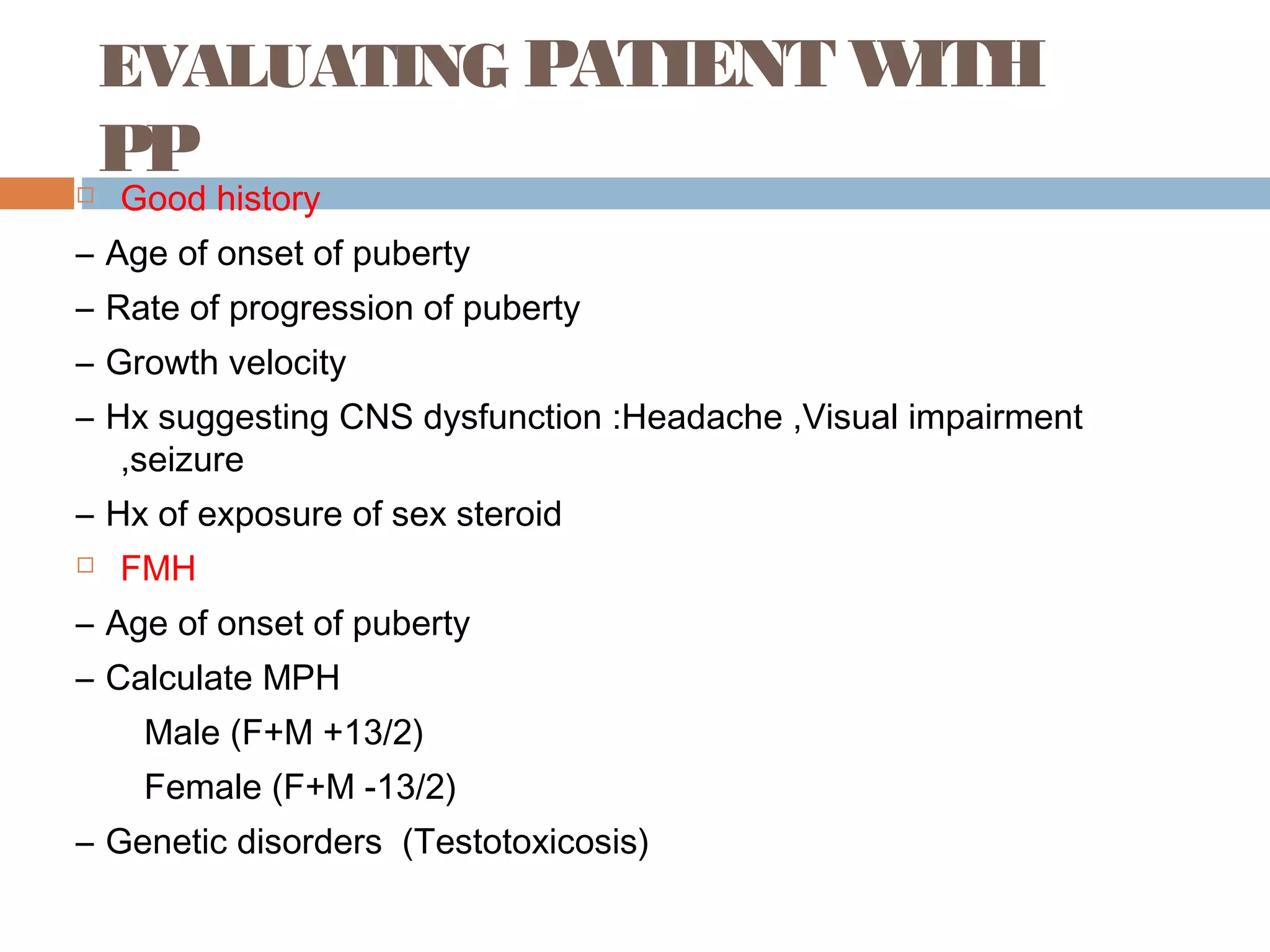 Precocious puberty | PPT