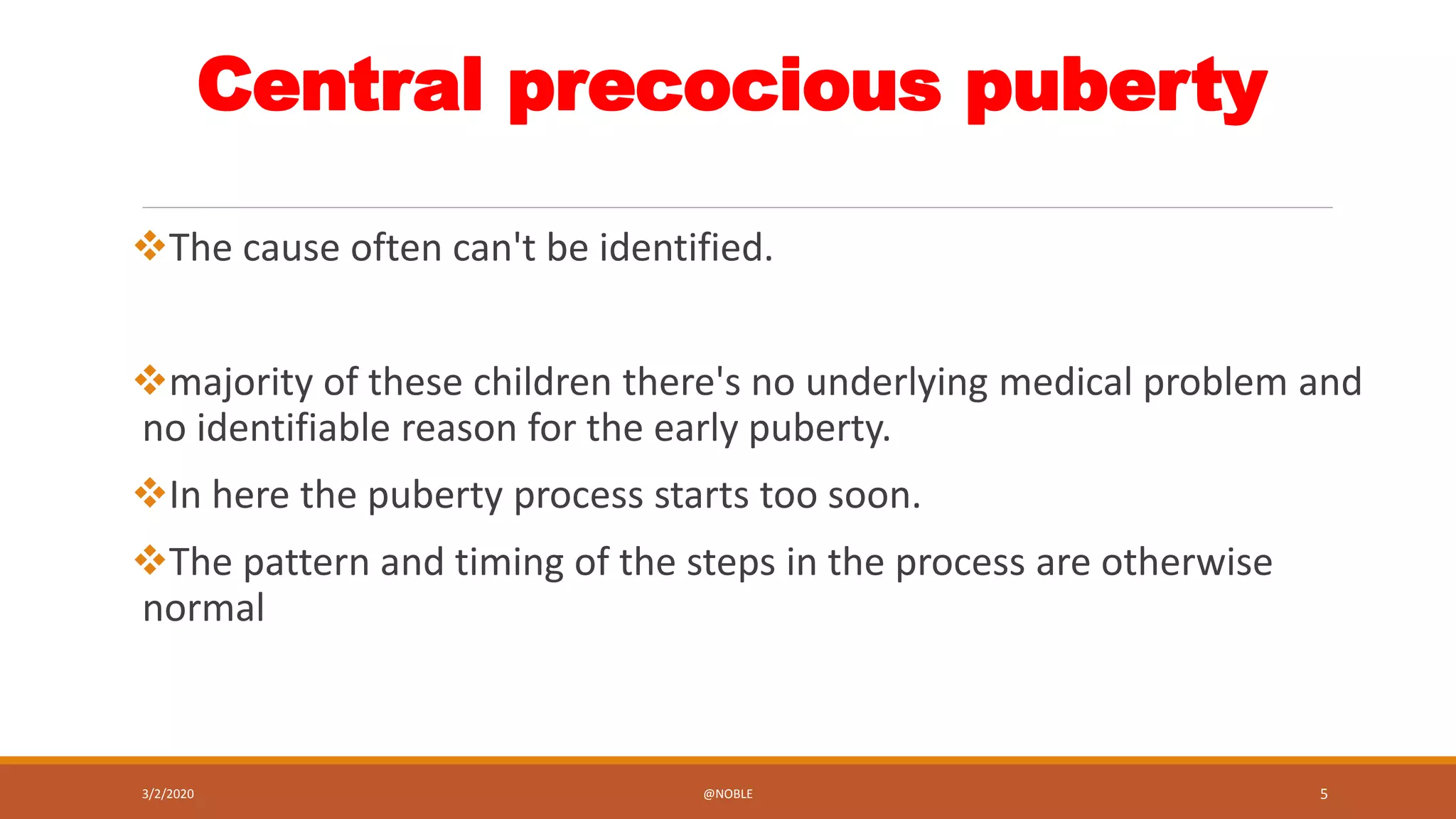 Precocious puberty | PPTX
