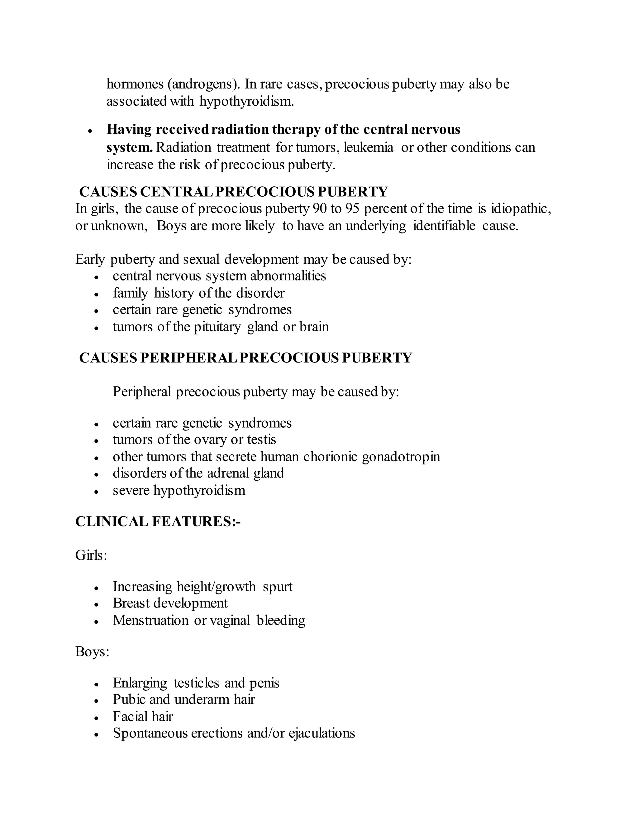 Precocious puberty | DOCX