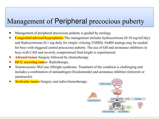 Precocious Puberty in boy ; update in diagnosia and treatment | PPTX