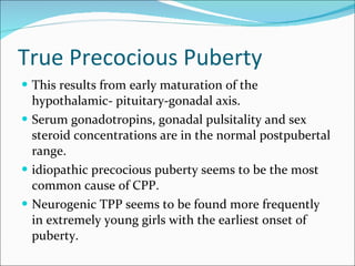 Precocious puberty ppt | PPT