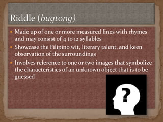 Pre Colonial Literature Philippines | PPTX