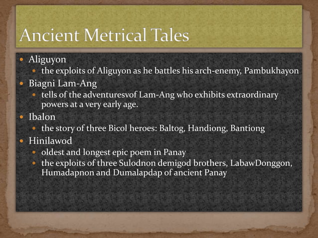 Pre Colonial Literature Philippines | PPTX | Poetry | Books and Literature