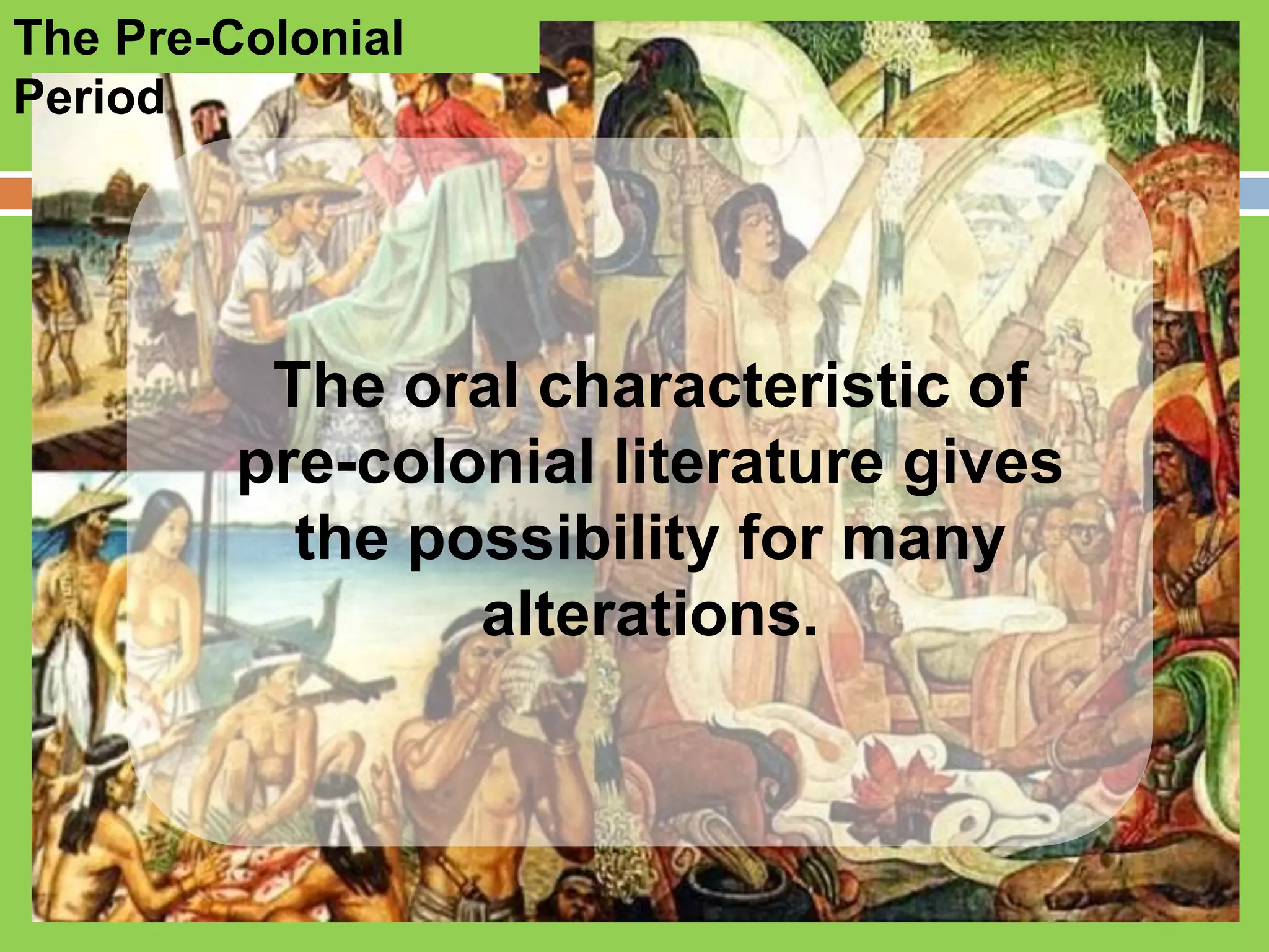 Pre Colonial Literature Pptx Poetry Books And Literature