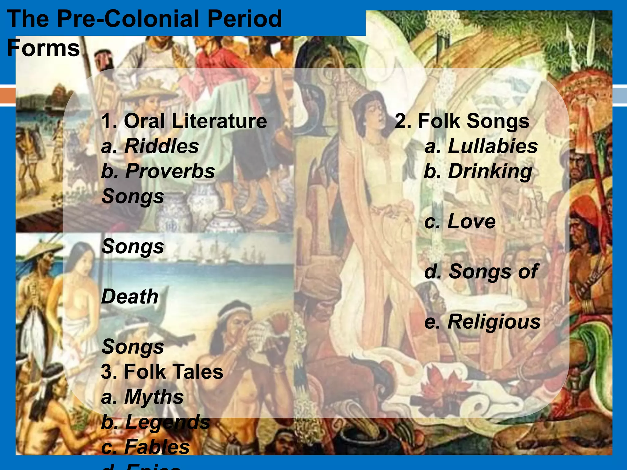 Pre colonial literature | PPTX