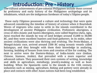Pre Colonial Period(of or relating to the time before a region or ...