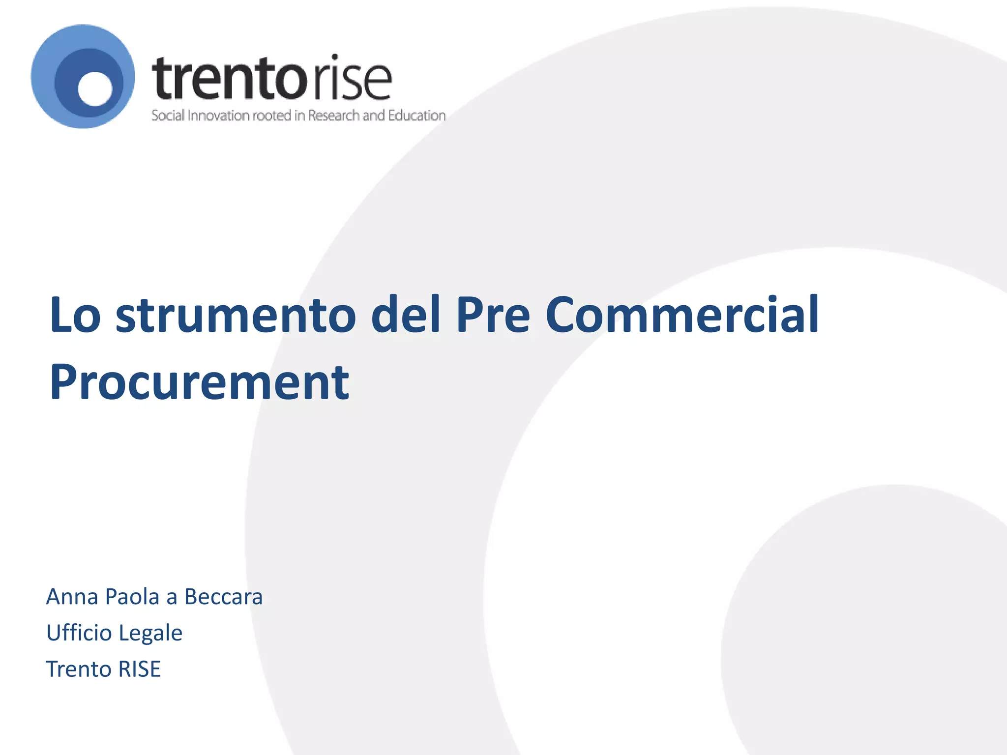Pre commercial procurement | PDF