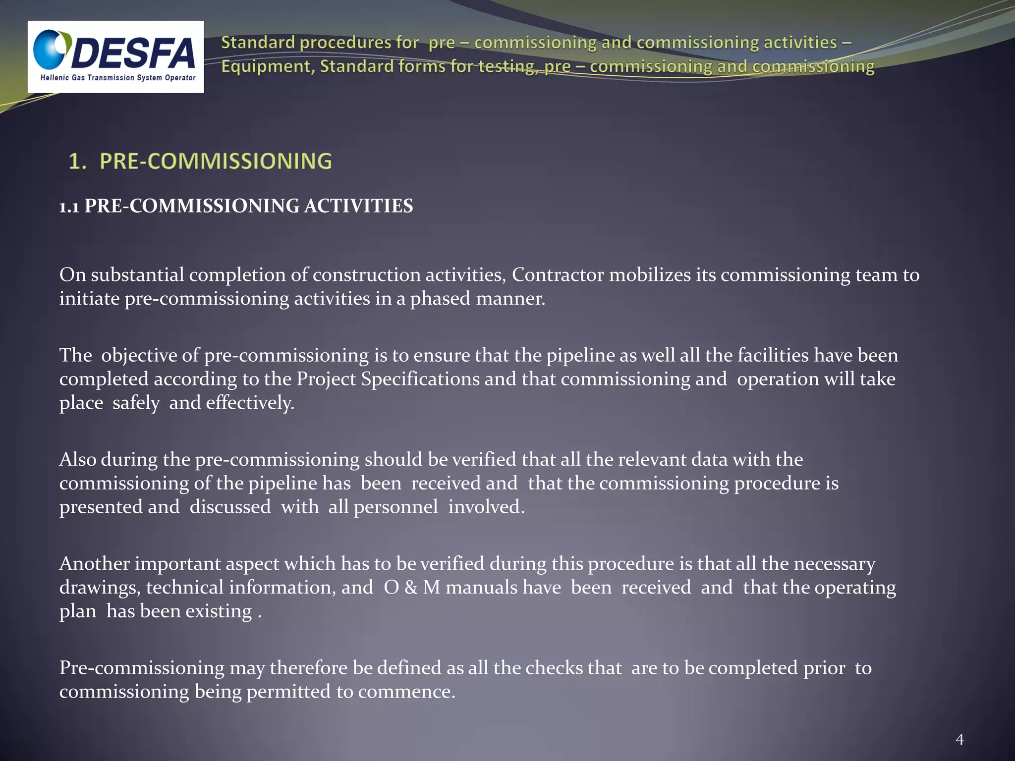 Precommisioning and commissioning updated | PDF