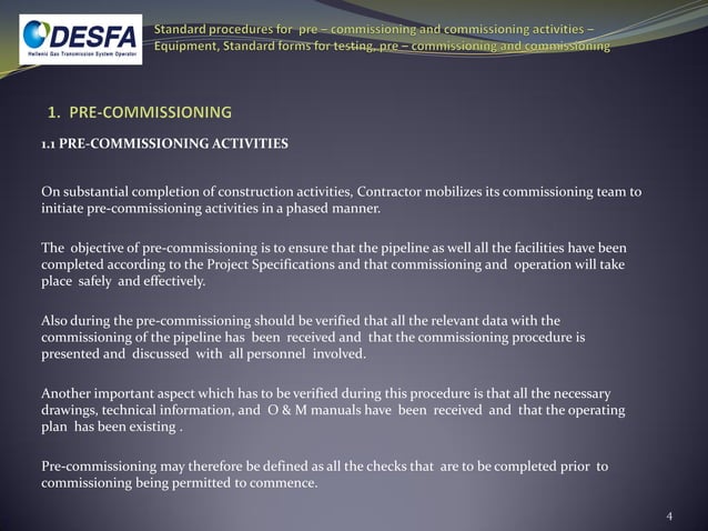 Precommisioning and commissioning updated | PDF