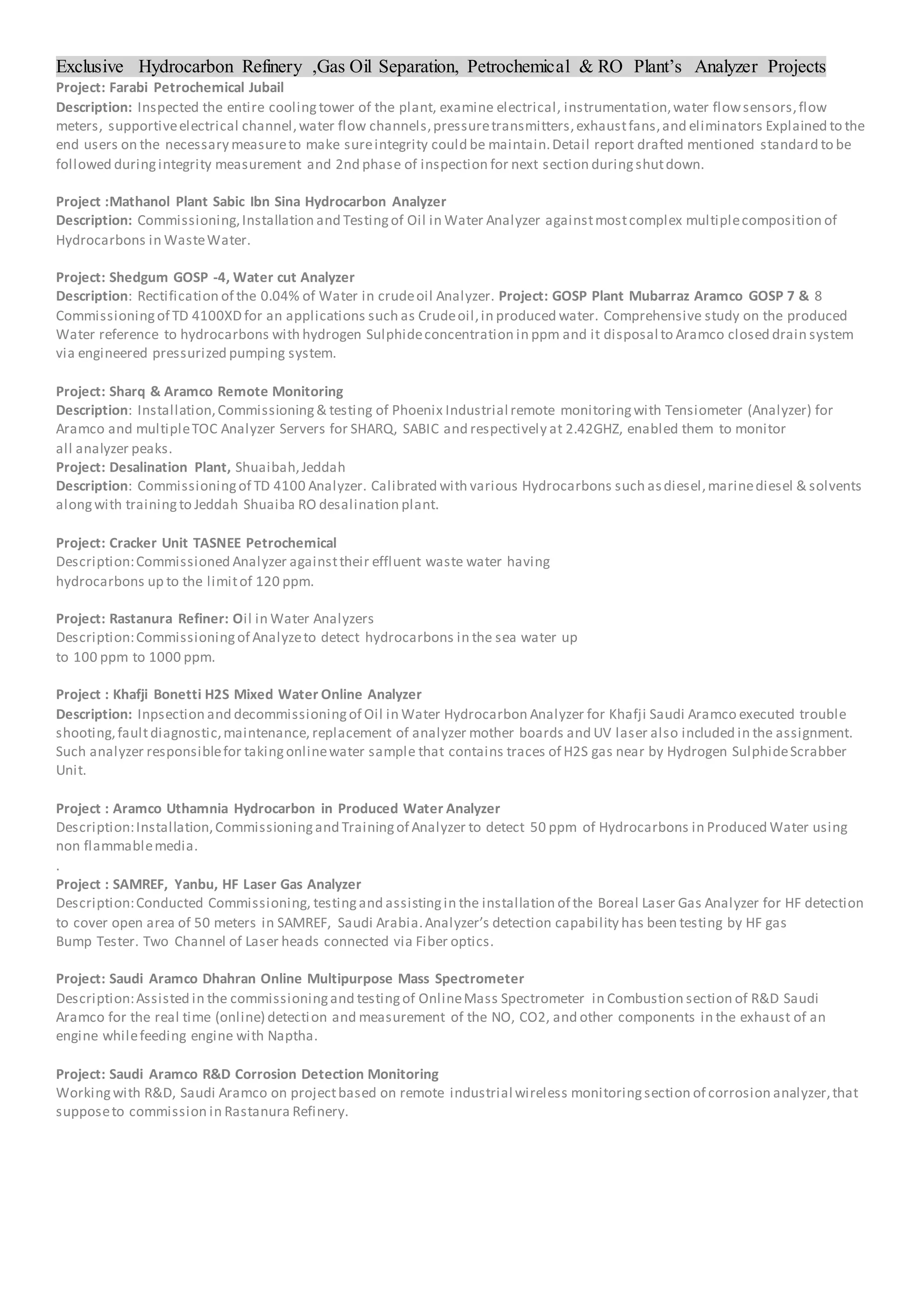 Pre commissioning Instrument Engineer | DOCX