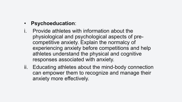 Pre-Competition Anxiety I Sports Psychology | PPTX