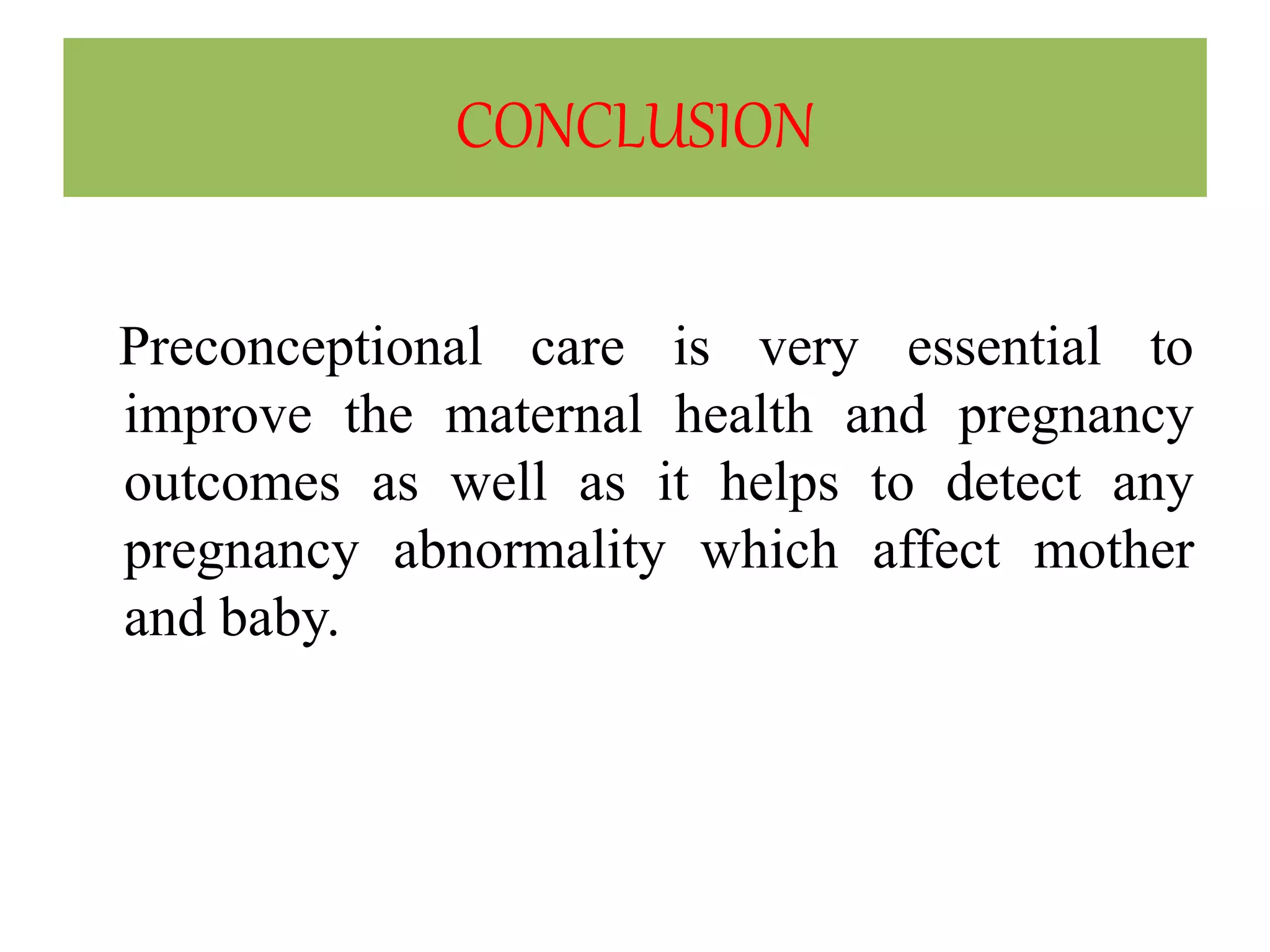 Preconceptional care | PPTX