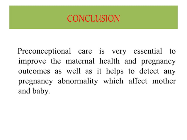 Preconceptional care | PPTX