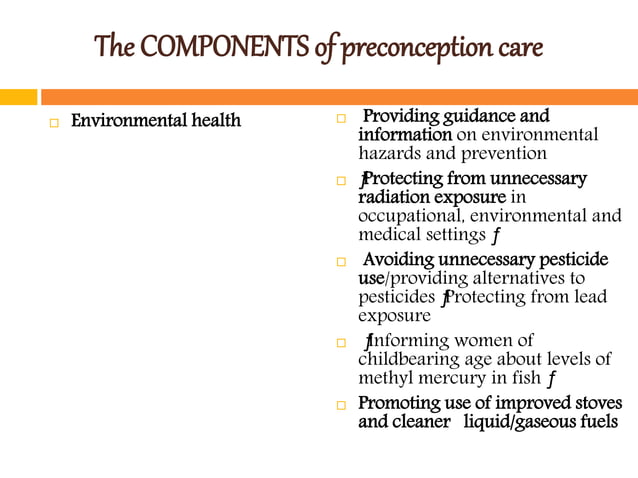 Pre conception care | PPTX | Pregnancy | Reproductive Health