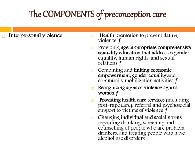 Pre conception care | PPTX | Pregnancy | Reproductive Health