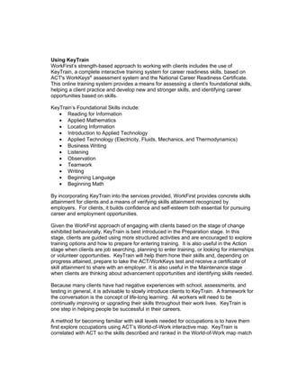 Pre-Conference Session: Advanced Employment Strategies (WorkFirst doc ...