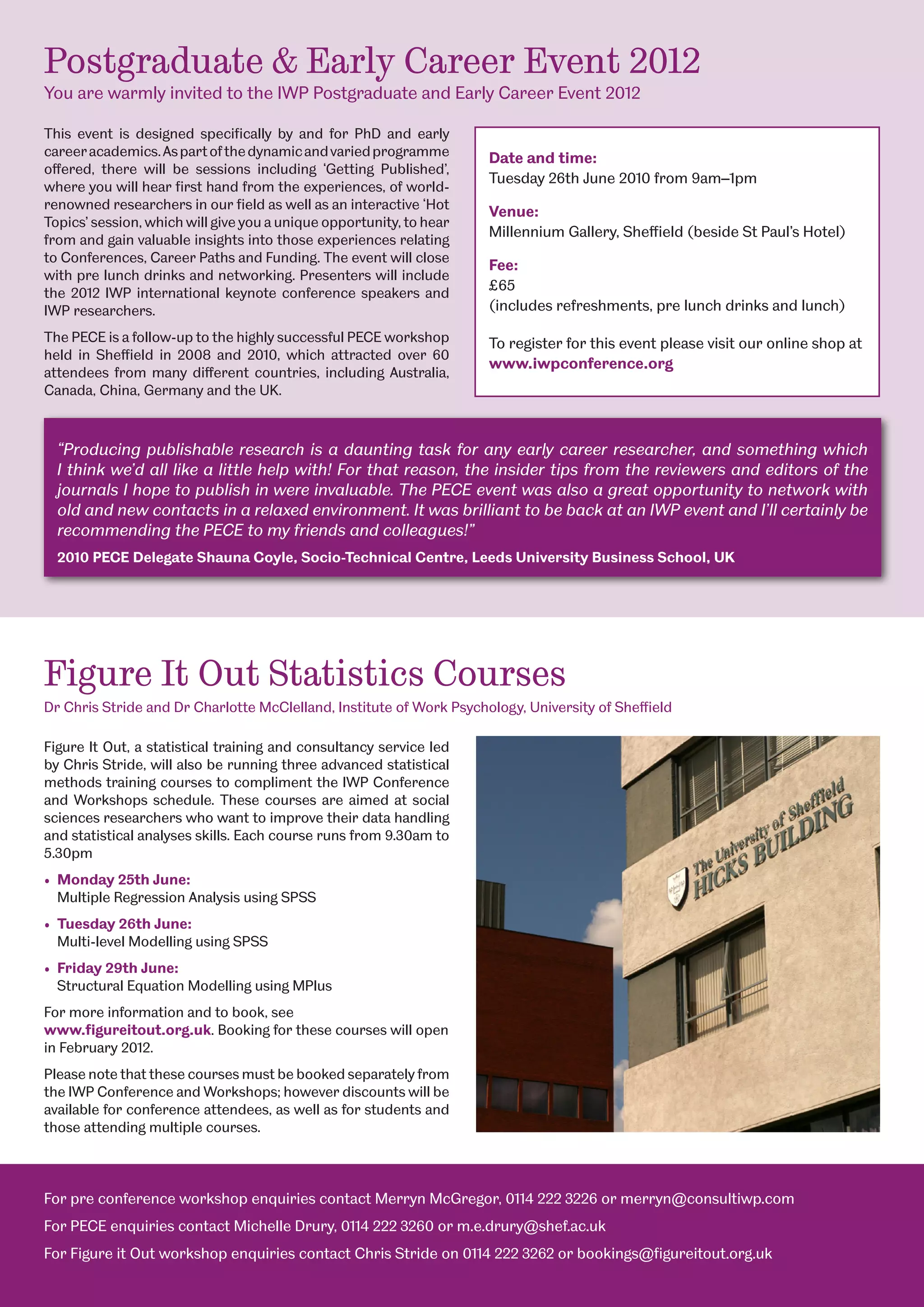 Pre Conference Workshop Brochure | PDF
