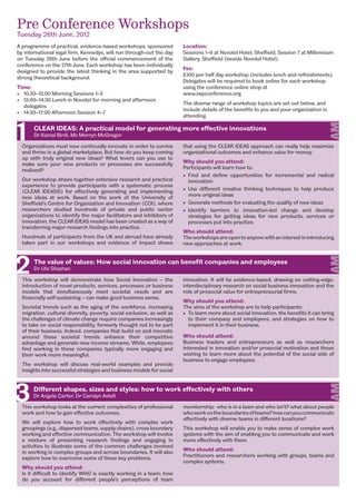 Pre Conference Workshop Brochure | PDF