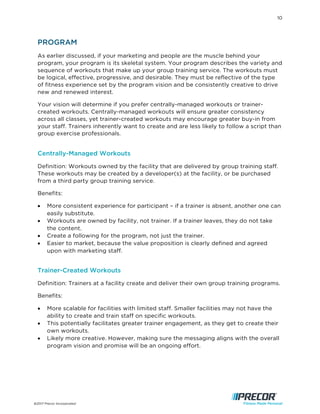 Precor Group Training Business Manual | PDF