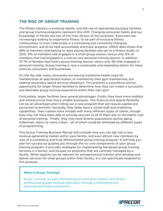 Precor Group Training Business Manual | PDF